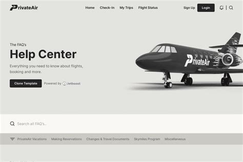 PrivateAir FAQ Template Jetboost Webflow