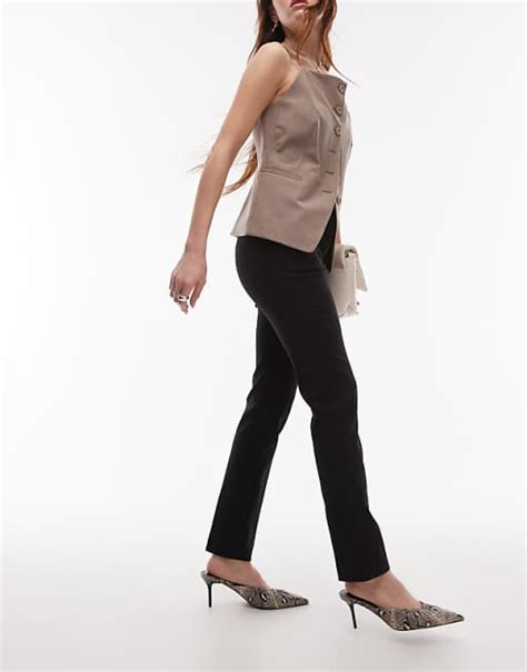 Mango Slim Tailored Trouser In Black Asos