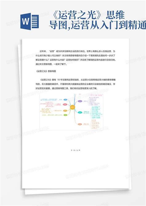 《运营之光》思维导图运营从入门到精通word模板下载编号lozmkgzy熊猫办公