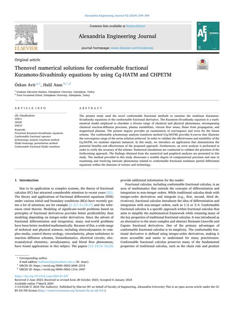 Pdf Thenovel Numerical Solutions For Conformable Fractional Kuramoto Sivashinsky Equations By