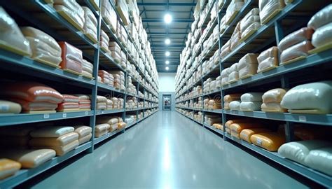 Modern Food Logistics And Warehouse Cool And Bright Lighting In A