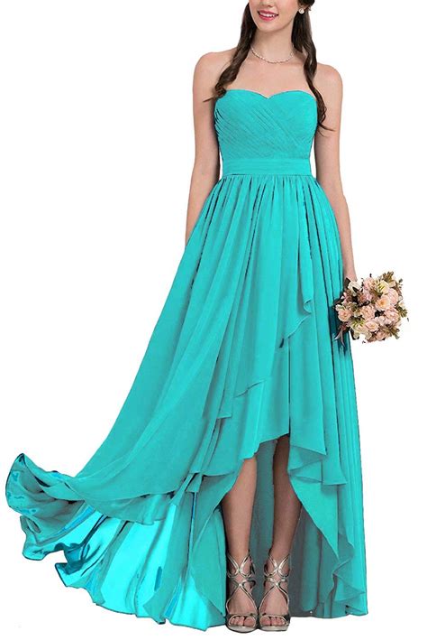 Faironline High Low Bridesmaid Dresses Chiffon Prom Cocktail Evening
