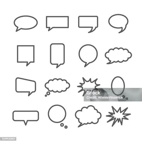 氣泡語音圖示集向量圖形及更多圖標集圖片 圖標集 抽象 插圖 Istock