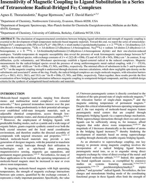 Insensitivity Of Magnetic Coupling To Ligand Substitution In A Series Of Tetraoxolene Radical