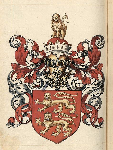 Normandy from the 16th c French manuscript Grand armorial colorié