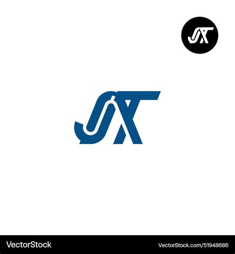 Jat Logo Letter Monogram Design Royalty Free Vector Image