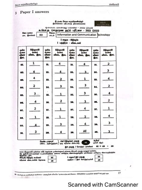 Ol Ict Marking Scheme English Medium Pdf