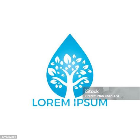 나무 아이콘 벡터 로고 디자인 물 드롭입니다 에너지의 로고입니다 개념에 대한 스톡 벡터 아트 및 기타 이미지 개념 개념과