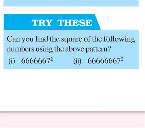 Try These Can You Find The Square Of The Following Numbers Using The Abov