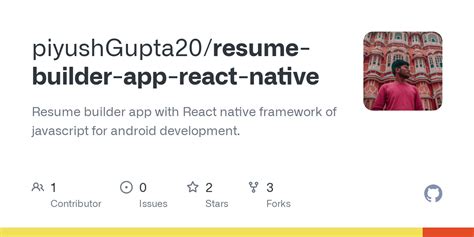 Github Piyushgupta20resume Builder App React Native Resume Builder
