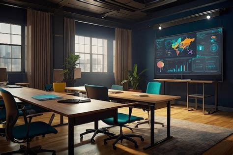 Virtual Classroom Setup Premium Ai Generated Image