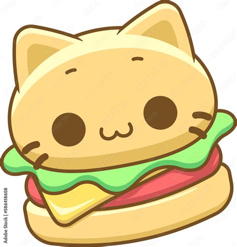 Hamburguesa Hamburguesa Vector Kawaii Hamburguesa Bonita Ilustraci