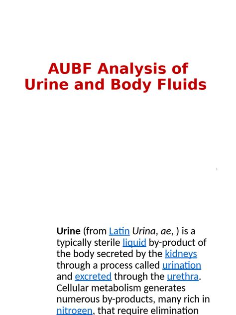 Aubf Analysis Of Urine And Body Fluids Pdf