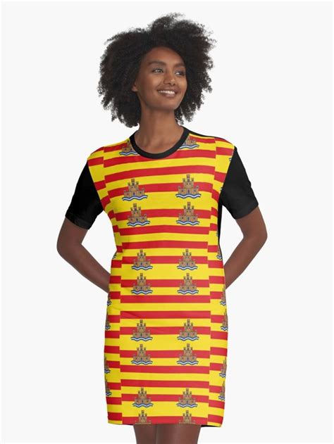 Ibiza Spain Flag Graphic T Shirt Dress By Planetterra Ibiza Spain