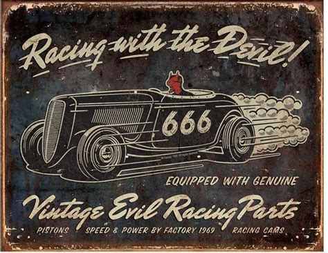 Metalen Retro Bord Vintage Evil Racing Artofit