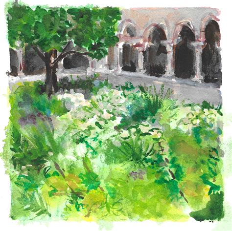 Annie Shaver Crandell Ra 2001 St Michel De Cuxa Cloister Garden