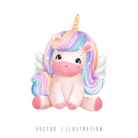 Premium Vector Watercolor Unicorn Unicorn Vector Illustration