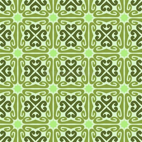 Geometric Art Nouveau Seamless Pattern In Muted Colors Stock Illustration Illustration Of