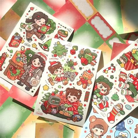 🎄인물 크리스마스팩🎄 오늘 오후 8시 30분에 오픈되는 마켓에서 만나보실 수 있는 인물 신상팩이에요☺️ 실물도 예쁘게 잘 나왔답니다👀 인물팩에는 칼선 없는 크리스마스 모조지