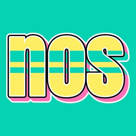 Premium Photo Nos Typography Vintage 90s 3d Design Yellow Pink Text