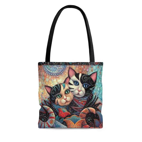 Kleo Kats Kindred Spirits Tote Bag Klimt Style Cat Fashion