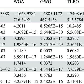 Evaluation Results Of High Dimensional Multimodal Objective Functions