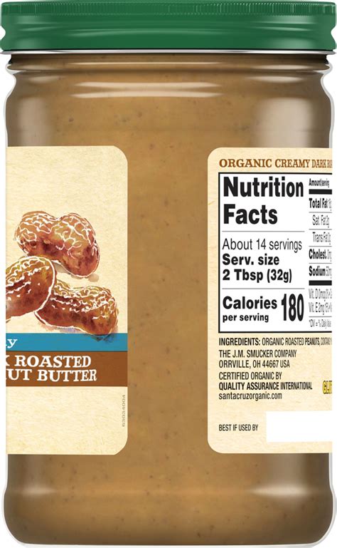 Santa Cruz Organic Peanut Butter Dark Roasted Creamy Planogram Right