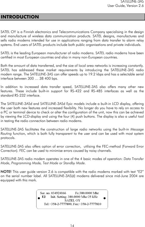 Satel Satel 3as Vhf Satelline 3as Vhf User Manual Satelline 3as Userguide V2 6a
