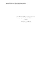 CS 3304 Unit 3 Programming Assignment Docx Running Head Unit 3