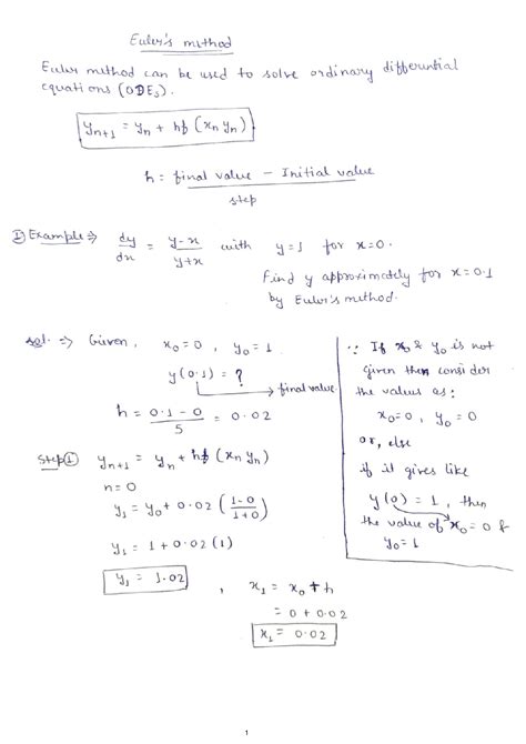 SOLUTION Euler S Method With Examples Studypool