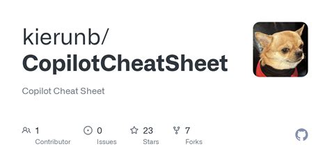 Github Kierunbcopilotcheatsheet Copilot Cheat Sheet