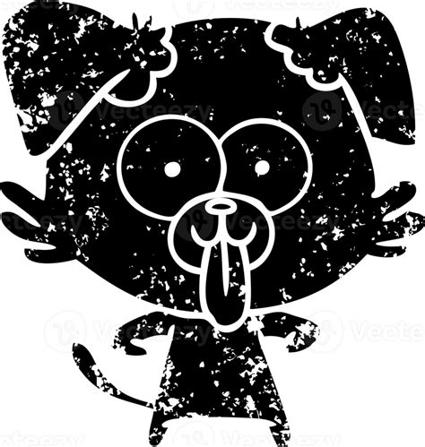 Dibujos Animados Perro Con Lengua Pega Fuera Afligido Icono 45444861 Png