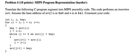 Solved Problem 4 10 Points Mips Program Representation