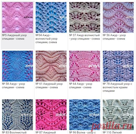 Японский ажур спицами схема АЖУР схемы узоров ВЯЗАНИЕ Постила