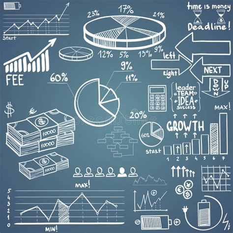 Business Finance Doodle Hand Drawn Elements Stock Illustration