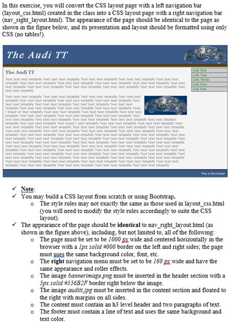 Solved In This Exercise You Will Convert The Css Layout