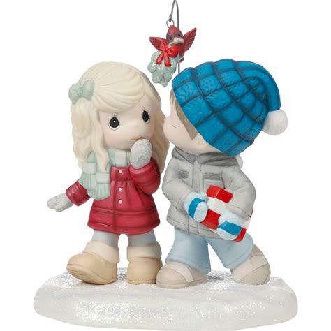 Precious Moments 241034 Merry Kiss Mas Bisque Porcelain Figurine