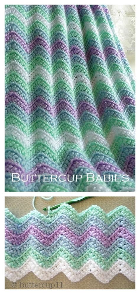 Rickrack Rainbow Baby Blanket Free Crochet Pattern Knitting Patterns
