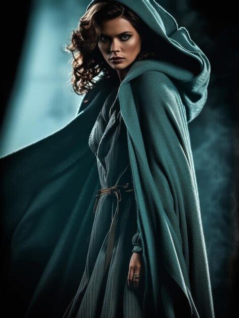 Premium Photo Woman Spy Secret Agent In A Cloak And Hat In The Dark