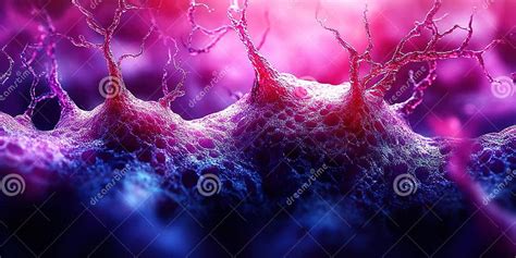 Colorful Close Up Of Neuronal Structures Showcasing Intricate Details In A Vibrant Abstract