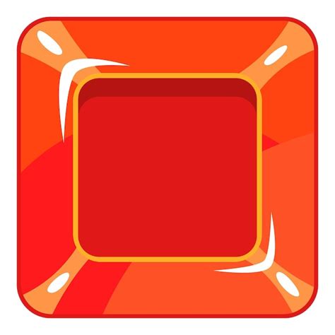 Premium Vector Square Red Button Icon Cartoon Illustration Of Square