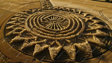 Crop Circles With Geometric Circles Spirals Or Sacred Geometry Design