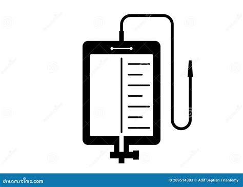 Urine Bag Simple Illustration In Black And White Stock Illustration