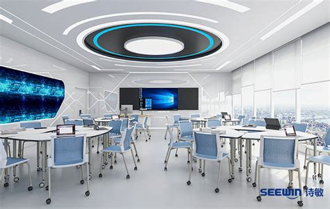 智慧教室空间设计 未来教室组合课桌 灵动组合课桌椅 Seewin诗敏学校家具