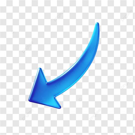 Blue Curved Arrow Pointing Downward Representing A Decrease Or Flow