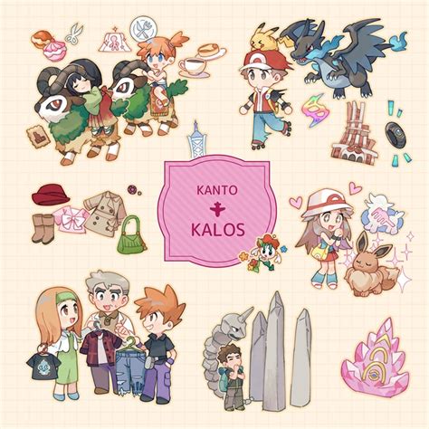 Red Eevee Misty Blue Oak Charizard And More Pokemon And More Drawn By Huan Li Danbooru