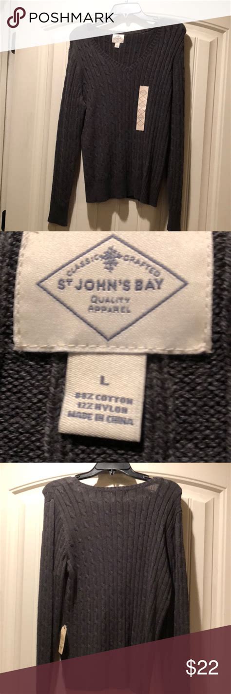St Johns Bay Cable Knit V Neck Sweater Vneck Sweater Sweaters