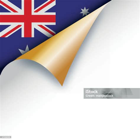 Belokan Halaman Sudut Bendera Australia Ilustrasi Stok Unduh Gambar