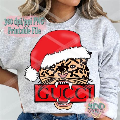Gucci Christmas Tiger Santa Hat 300dpi Png Print File Kdd