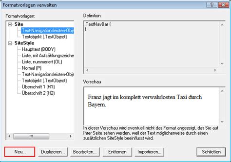 Mit Netobjects Fusion Formatvorlagen Erstellen Nof Community
